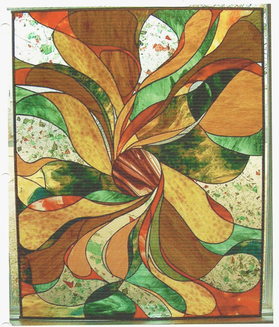 Lake Kiowa Abstract Large Stained Glass Window Pattern for Download - Etsy