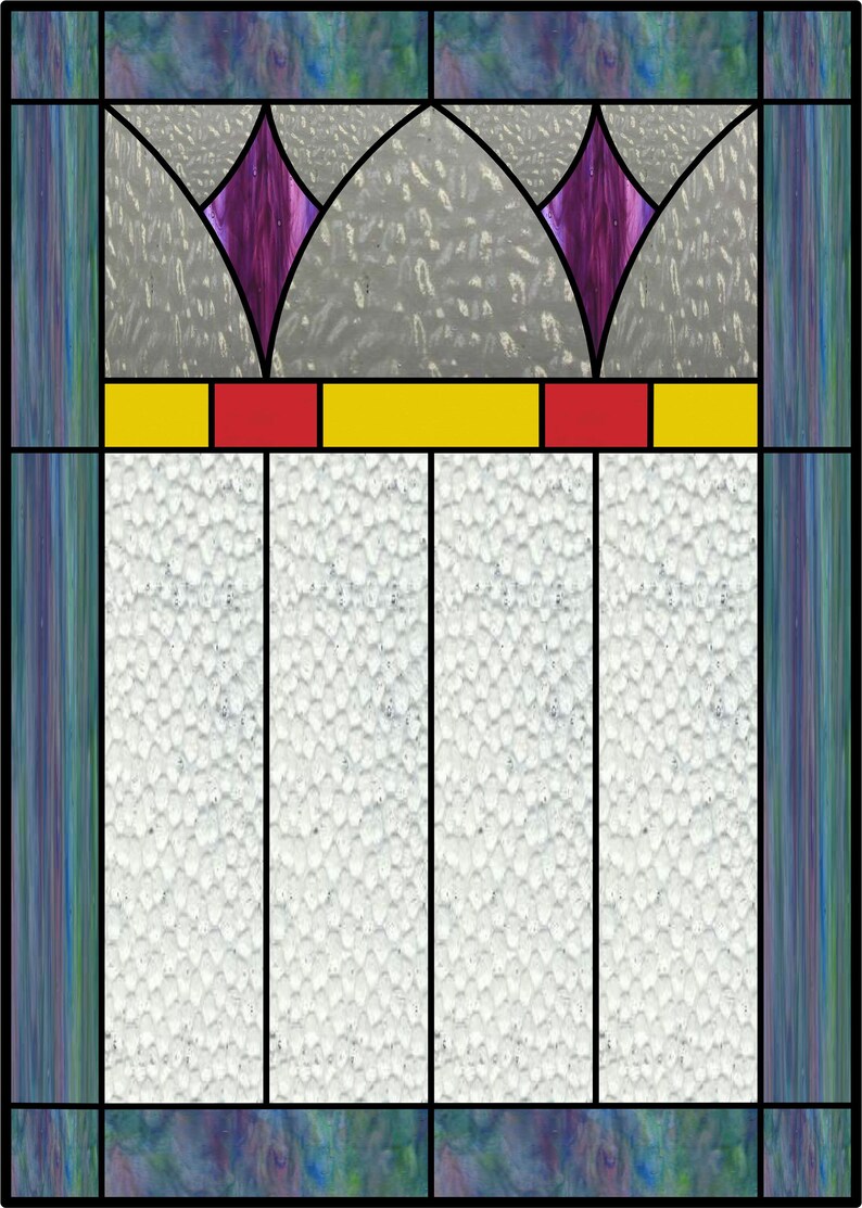 Hutchinson Simple Panel Stained Leaded Glass Panel Pattern - Etsy