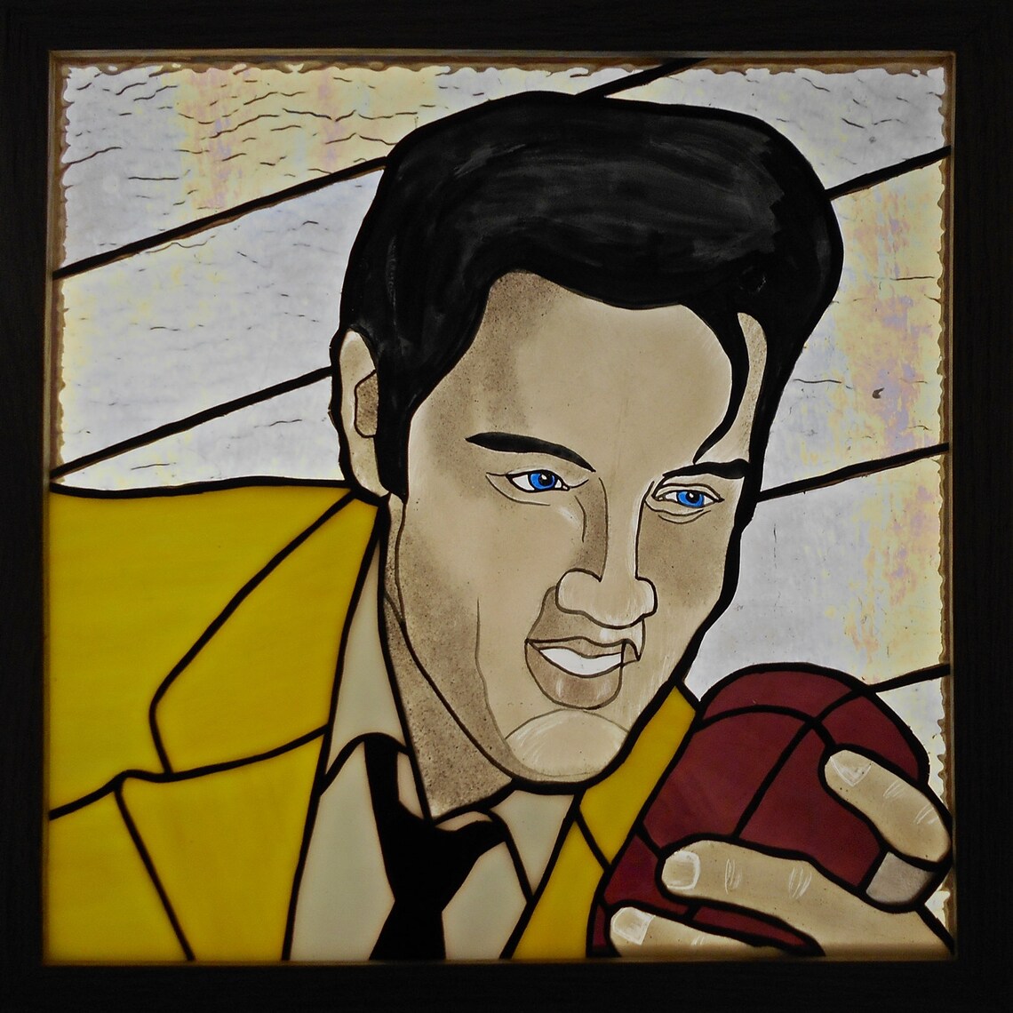 Elvis USA Stamp Stained Glass Pattern for Download - Etsy