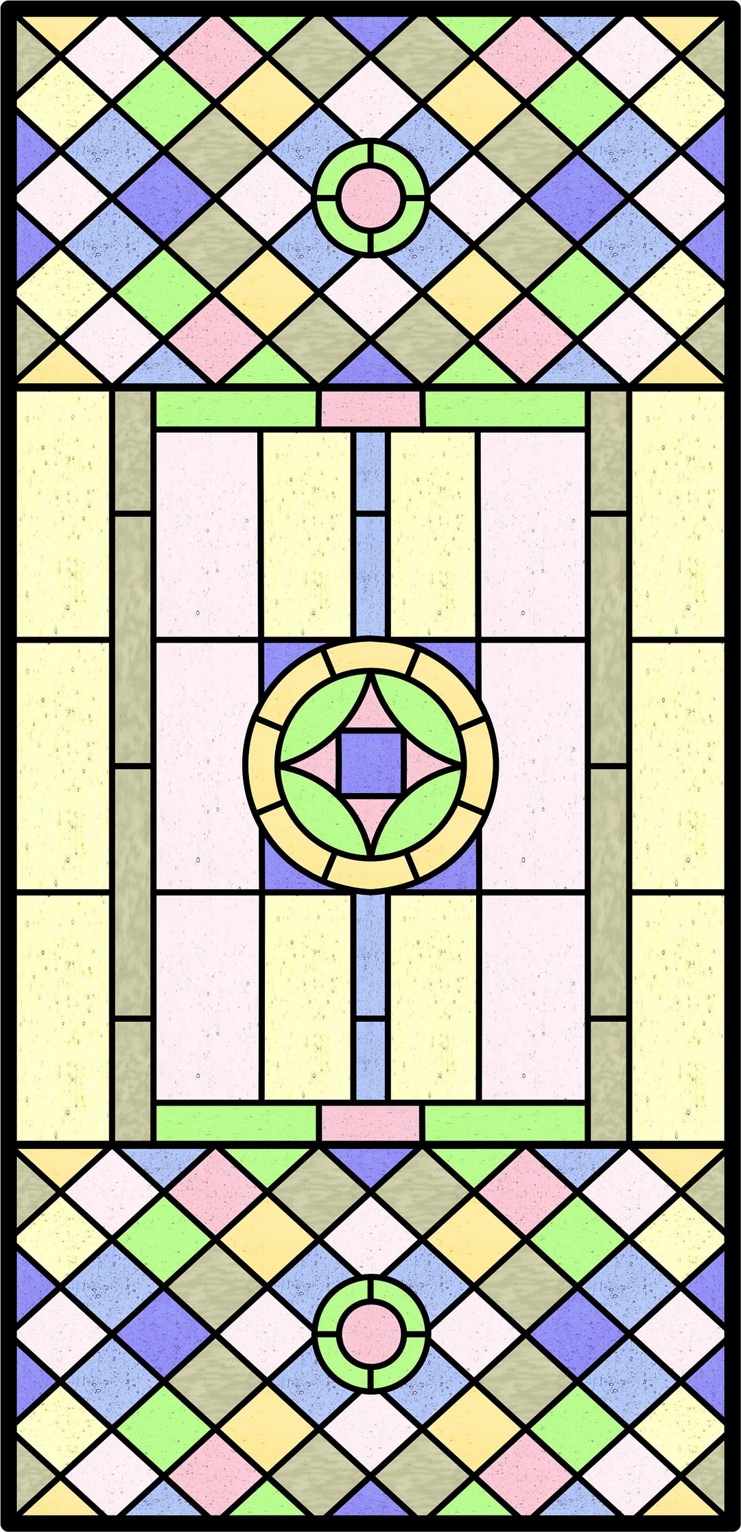 Mcclure English Jeweled Stained Leaded Glass Window Pattern for ...