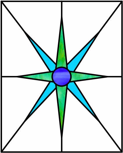 Star Stained Glass Panel Pattern Design - Etsy
