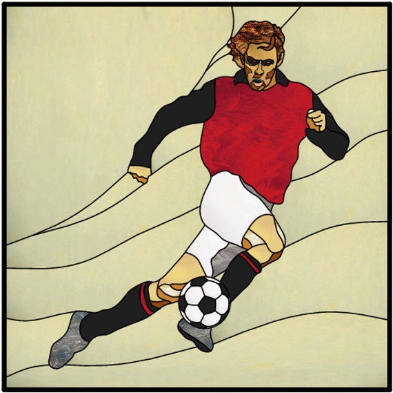 Soccer Player Stained Glass Panel Pattern Design - Etsy