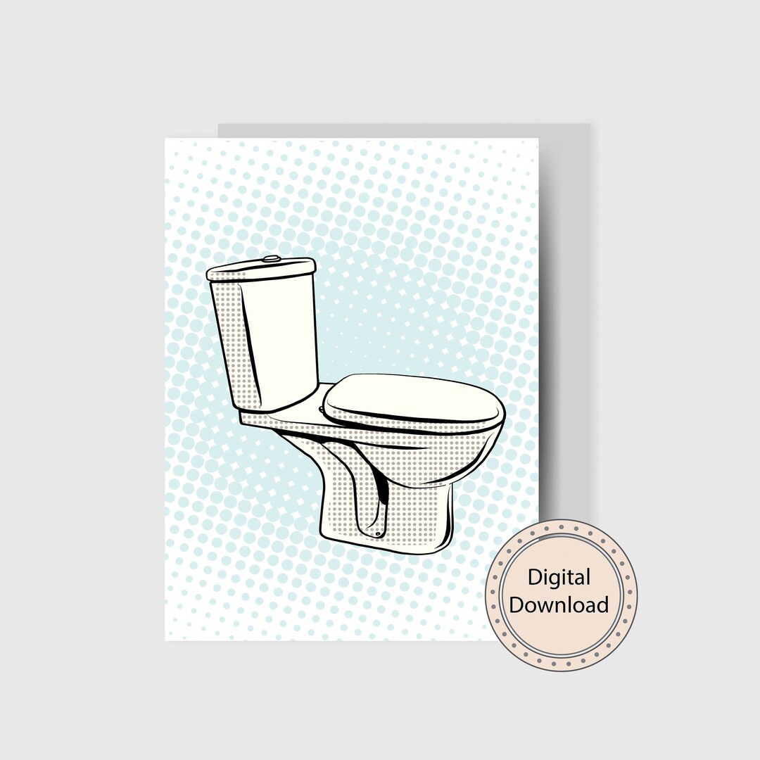 Toilet Greeting Card | Funny Printable Card | DIGITAL DOWNLOAD ...