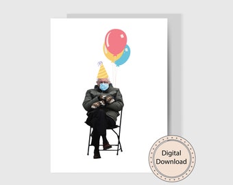 Greeting Card Bernie Sanders Funny Birthday Card, Bernie Sanders Meme ...
