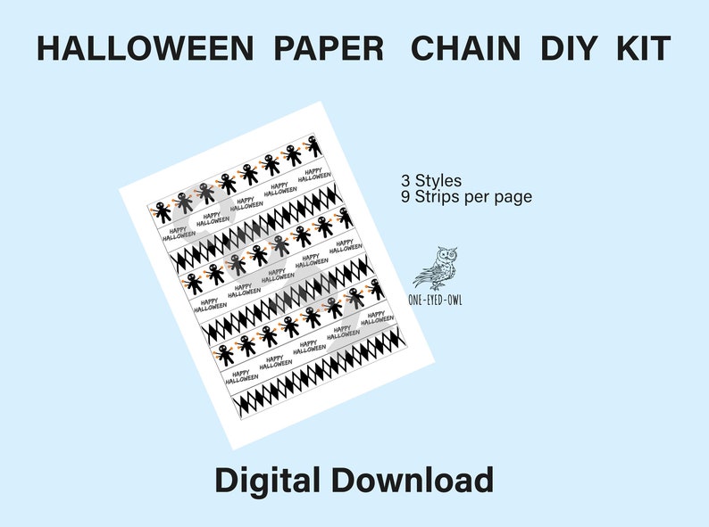 Paper Chain Halloween DIY Printable Kit | Halloween Paper Chains ...