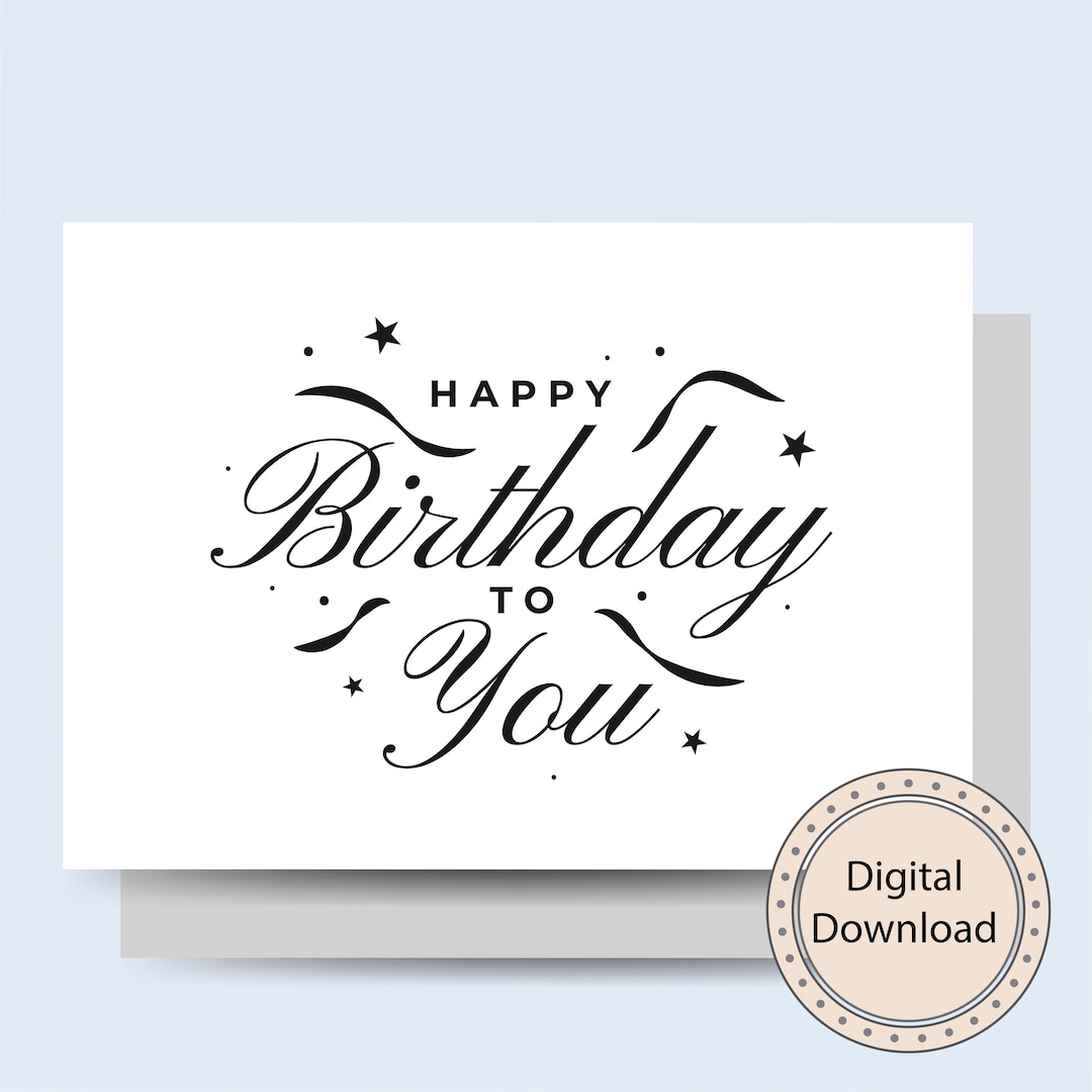 Happy Birthday Handwritten Card Printable Card Happy Birthday Card ...