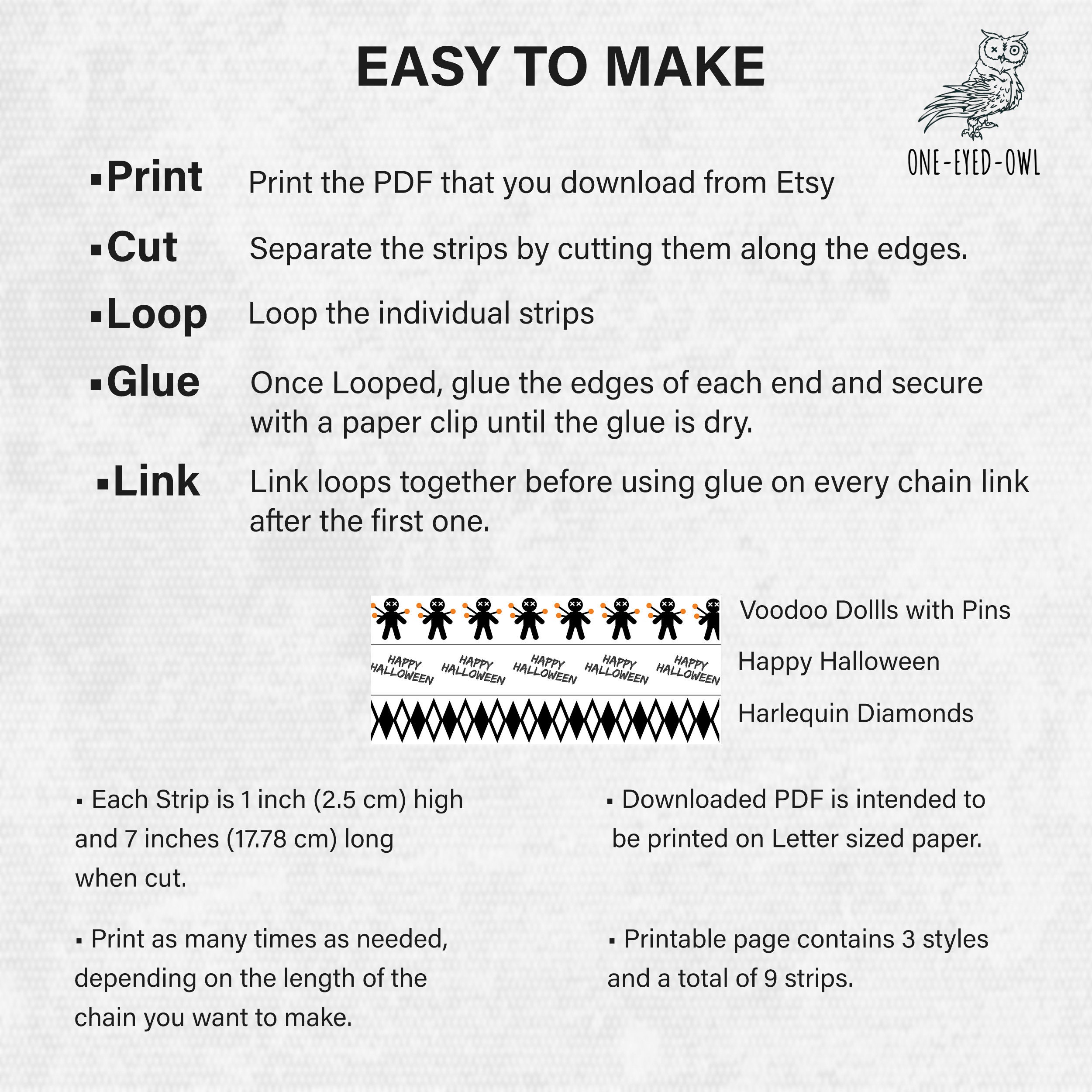 Paper Chain Halloween DIY Printable Kit | Halloween Paper Chains ...