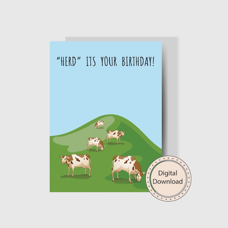 Herd Its Your Birthday Card - Etsy