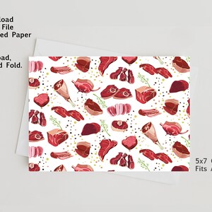 Raw Meat Card | DIGITAL DOWNLOAD | Greeting Card | Unusual Card ...