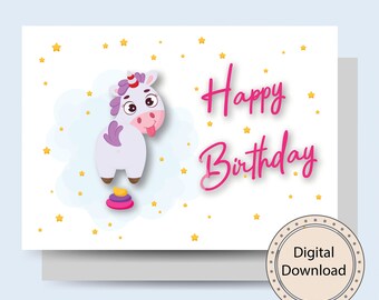 Unicorn Poop Birthday Card Magical Birthday Unicorn - Etsy
