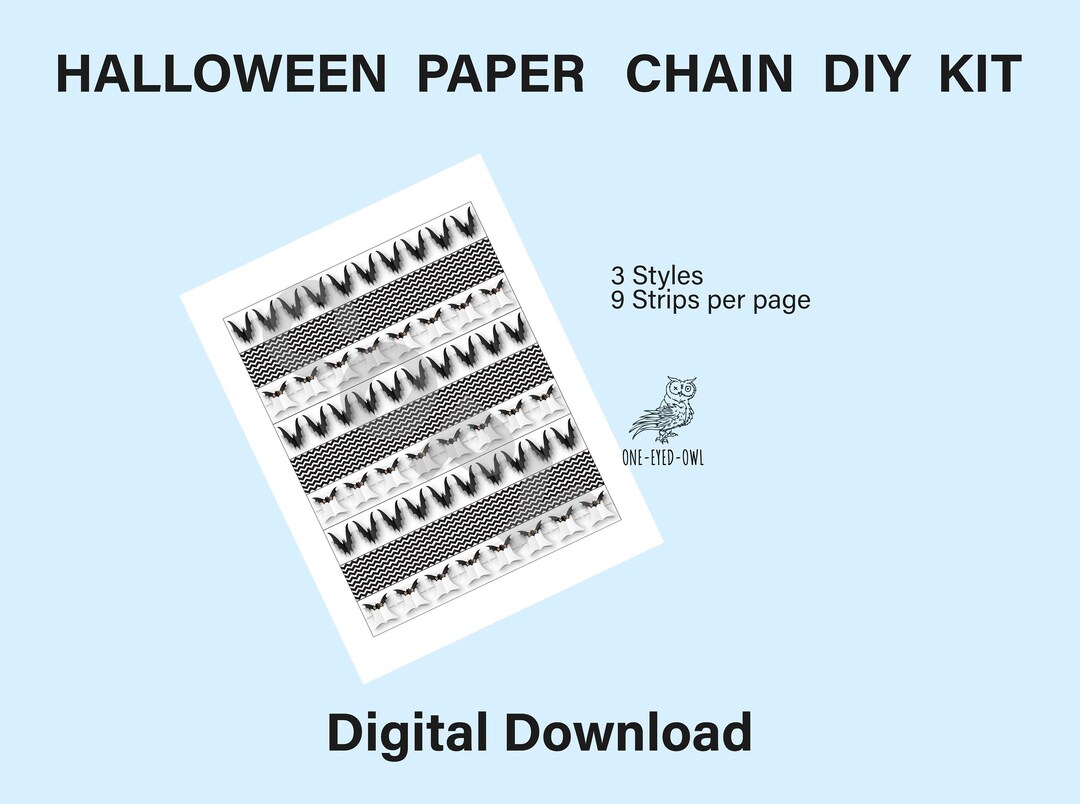 Paper Chain Halloween DIY Printable Kit | Halloween Paper Chains ...