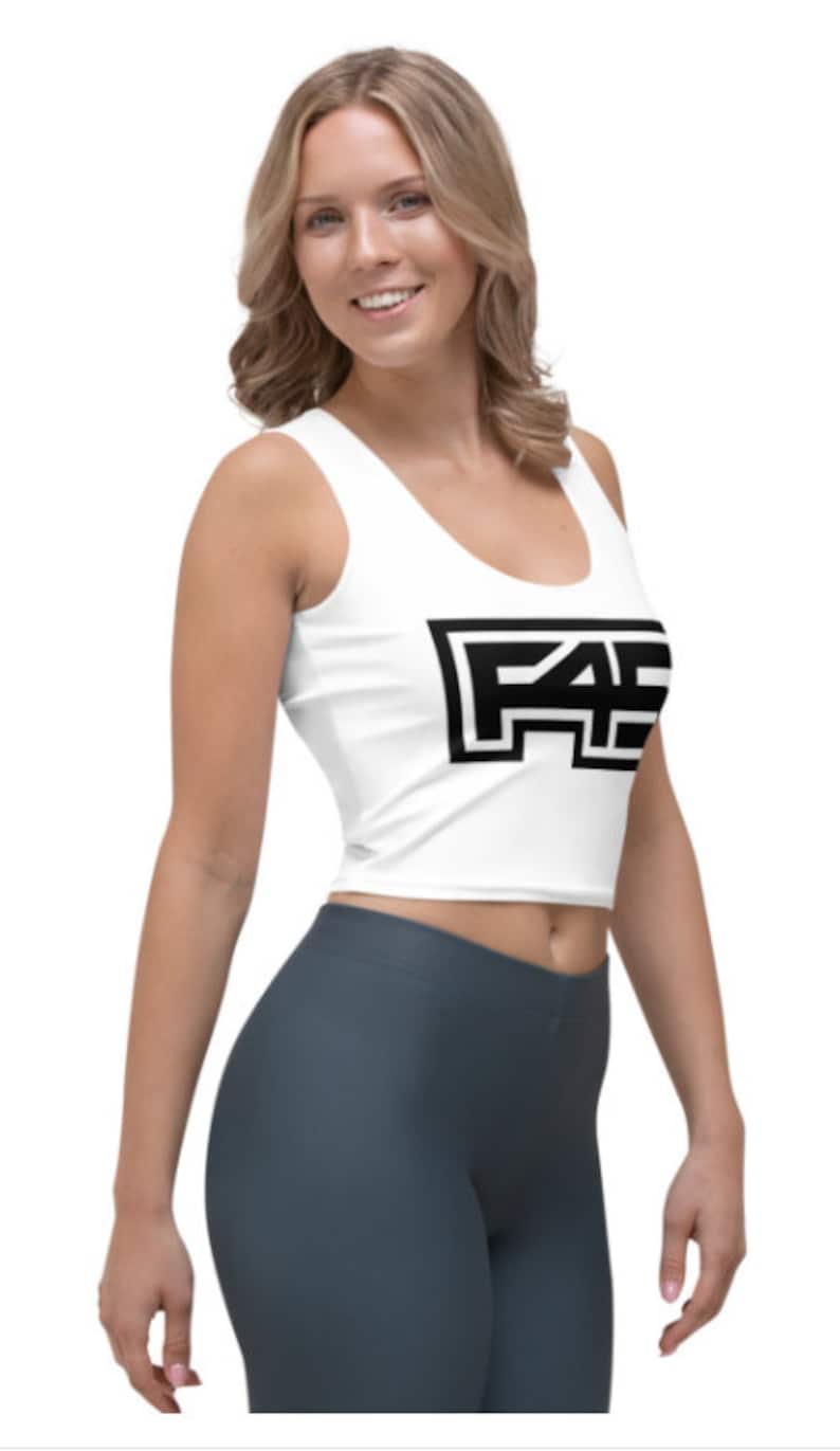 F45 White Women's Workout Crop Top Black F45 Logo Team Training. Life ...