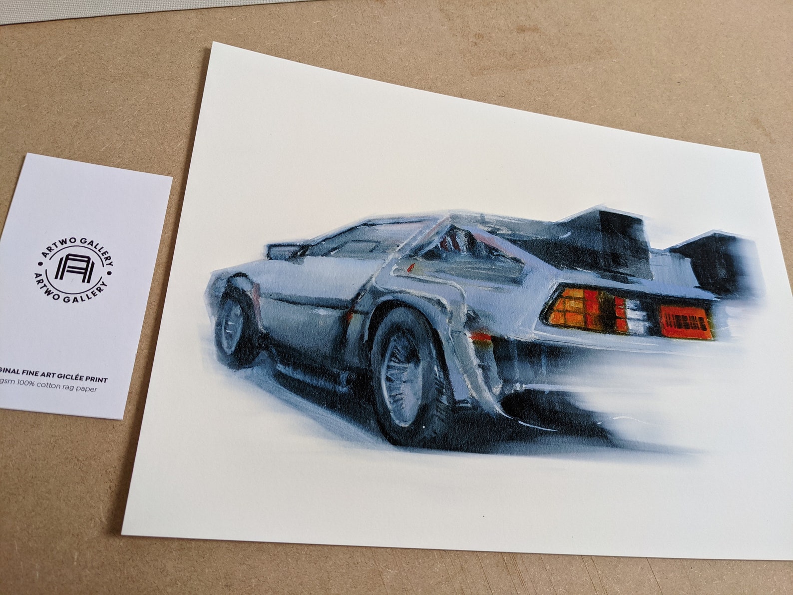 Back to the Future Delorean - Original Oil Painting Giclee Print - Etsy UK