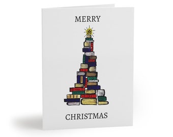 Holiday Book Lover, Tree Greeting Cards, Art Cards, Book Club ...