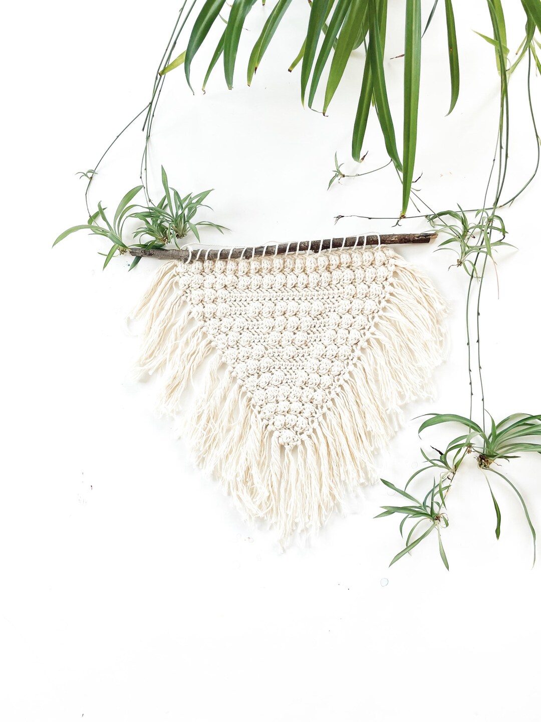 Crocheted Textured Triangle Wall Hanging - Etsy