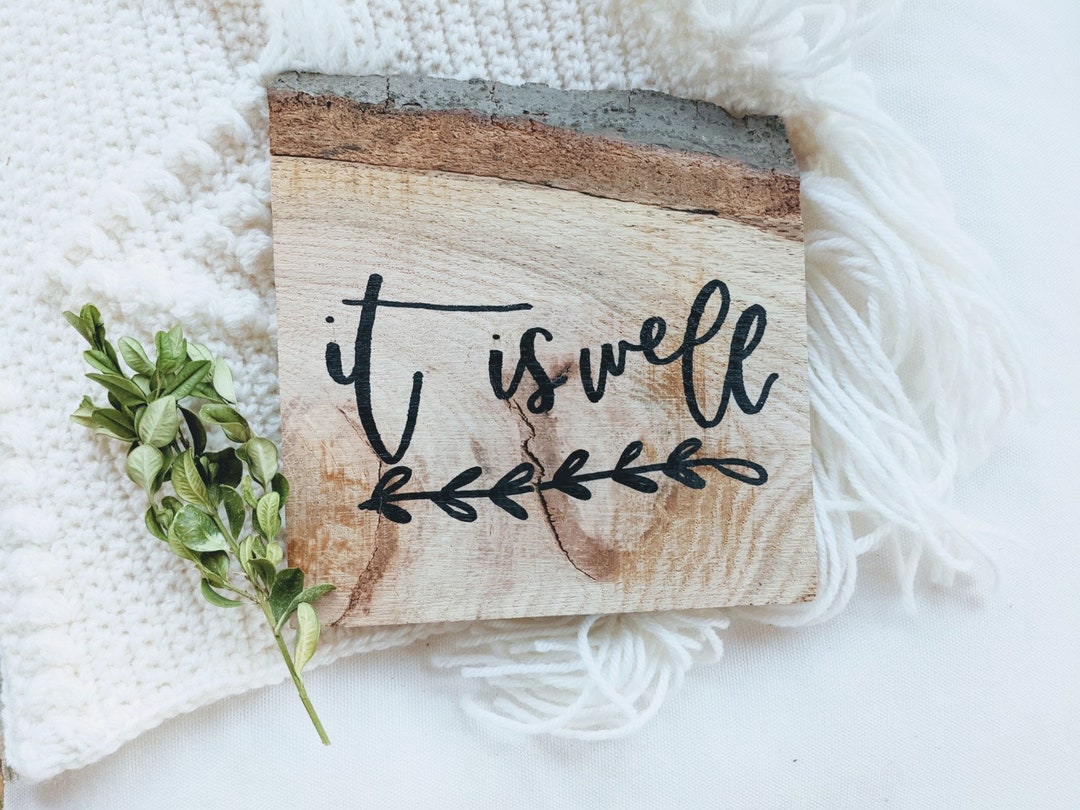 Custom Calligraphy Wood Slice Sign: Rustic Farmhouse Decor - Etsy