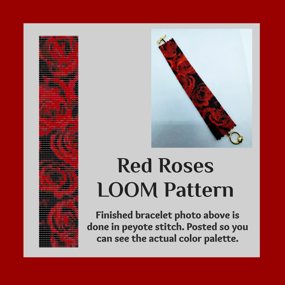 Red Roses LOOM Bracelet Pattern - Etsy