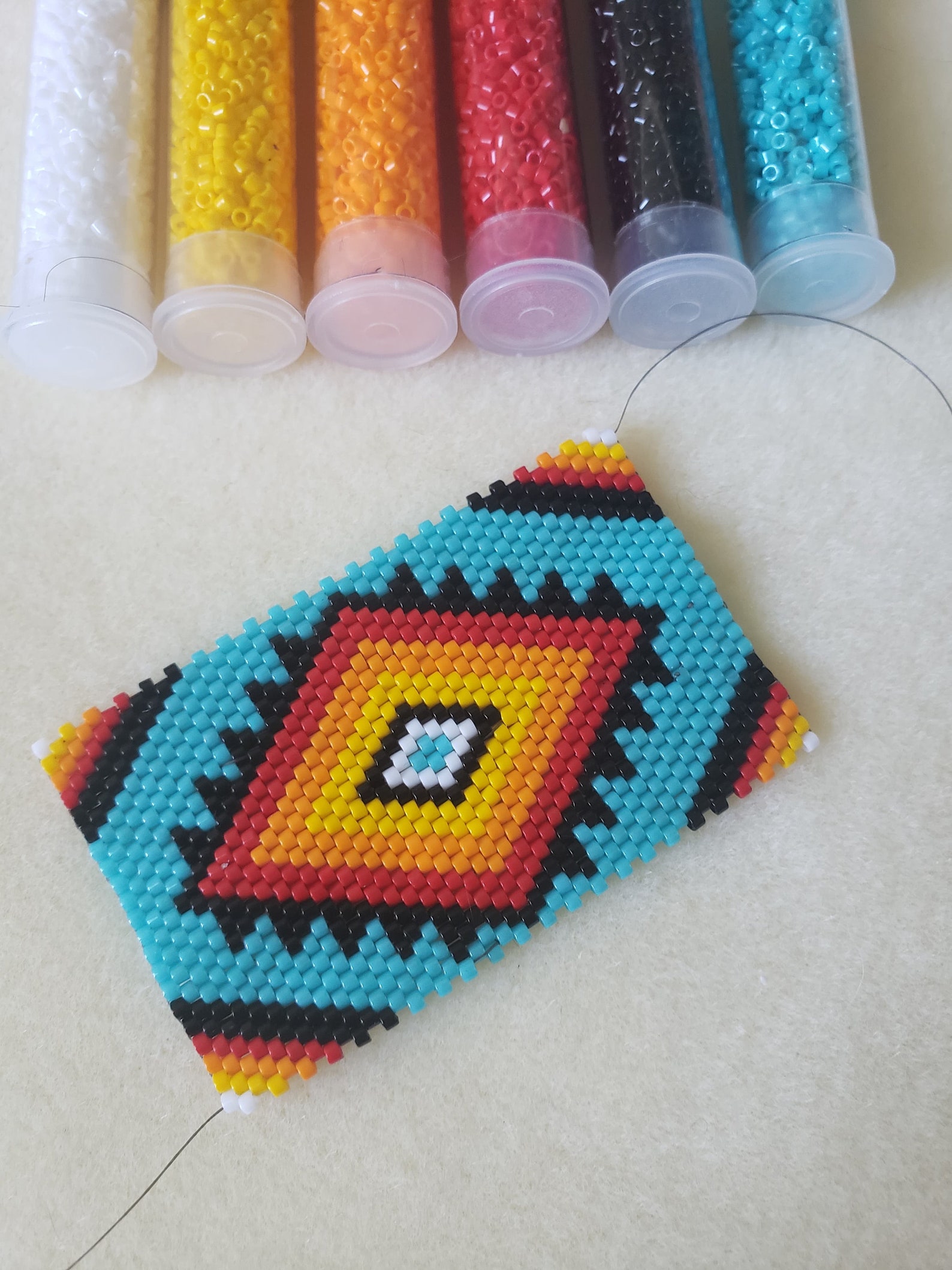 Southwest Fire Peyote Pen Wrap Pattern - Etsy