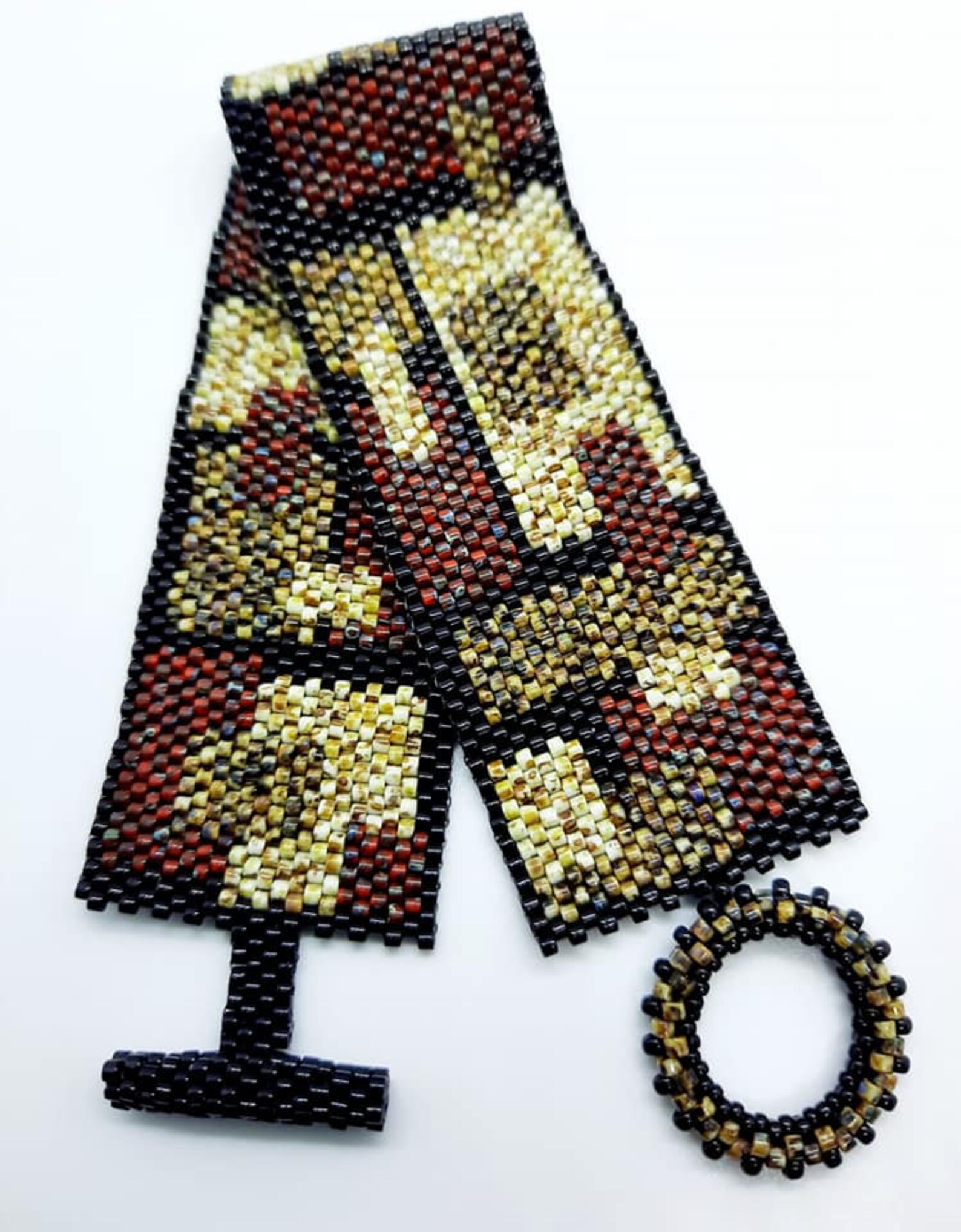 Picasso Rustic Squares Peyote Stitch Pattern - Etsy