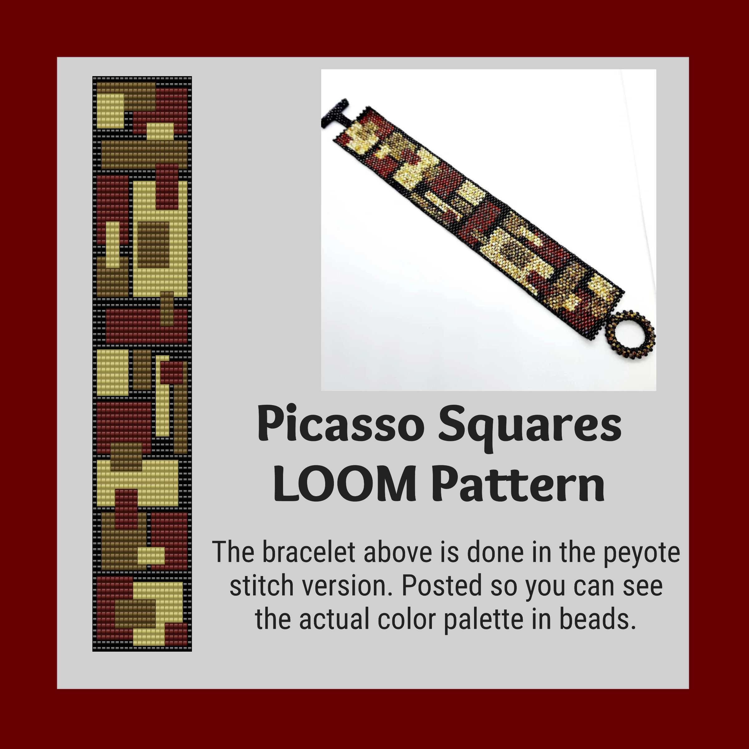Picasso Squares LOOM Bracelet Pattern - Etsy
