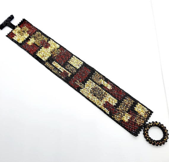 Picasso Rustic Squares Peyote Stitch Pattern - Etsy