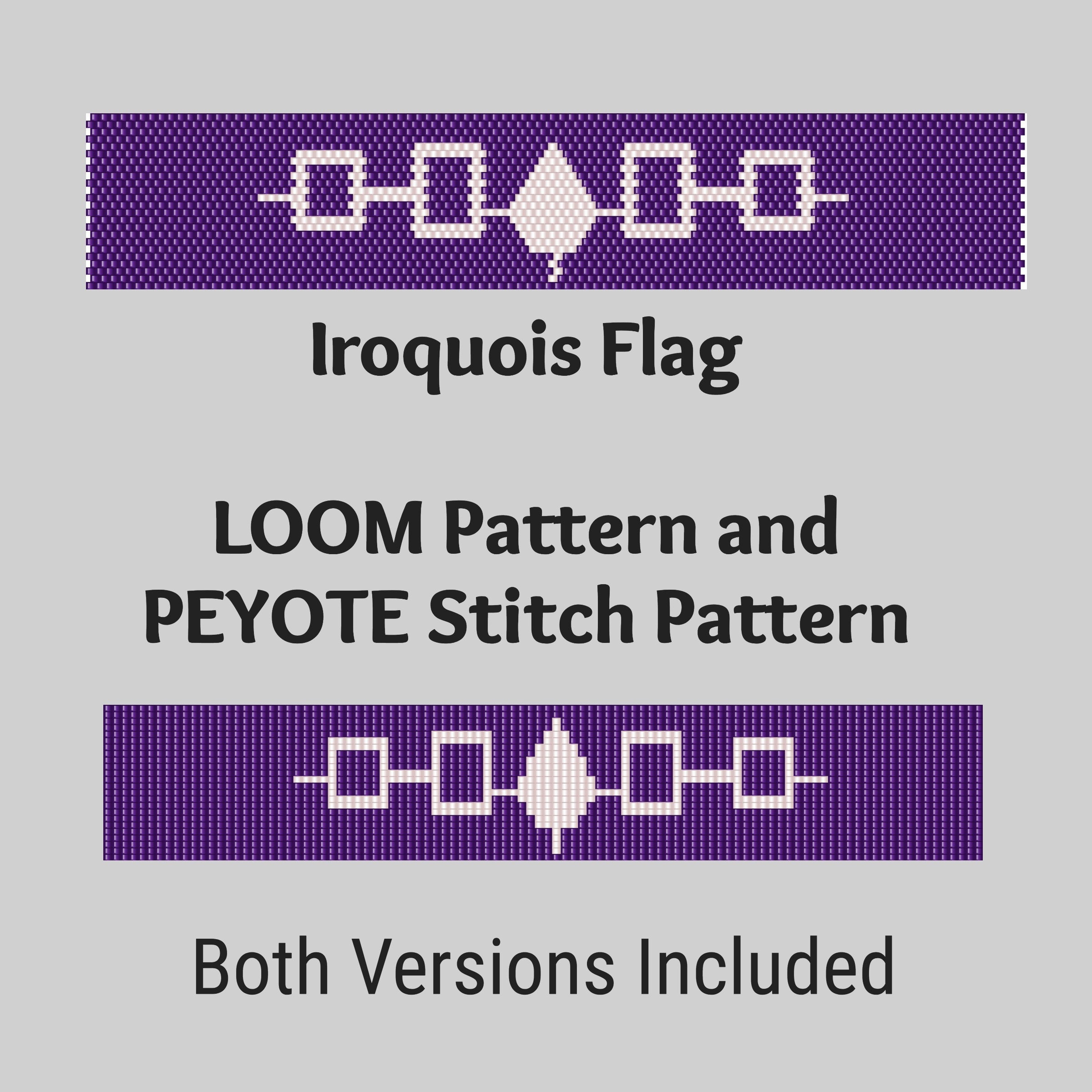 Iroquois Flag Bead Loom AND Peyote Stitch Bracelet Patterns - Etsy Canada
