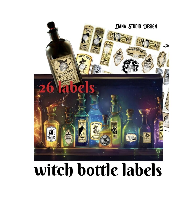 26 Printable Witch Labels - Etsy