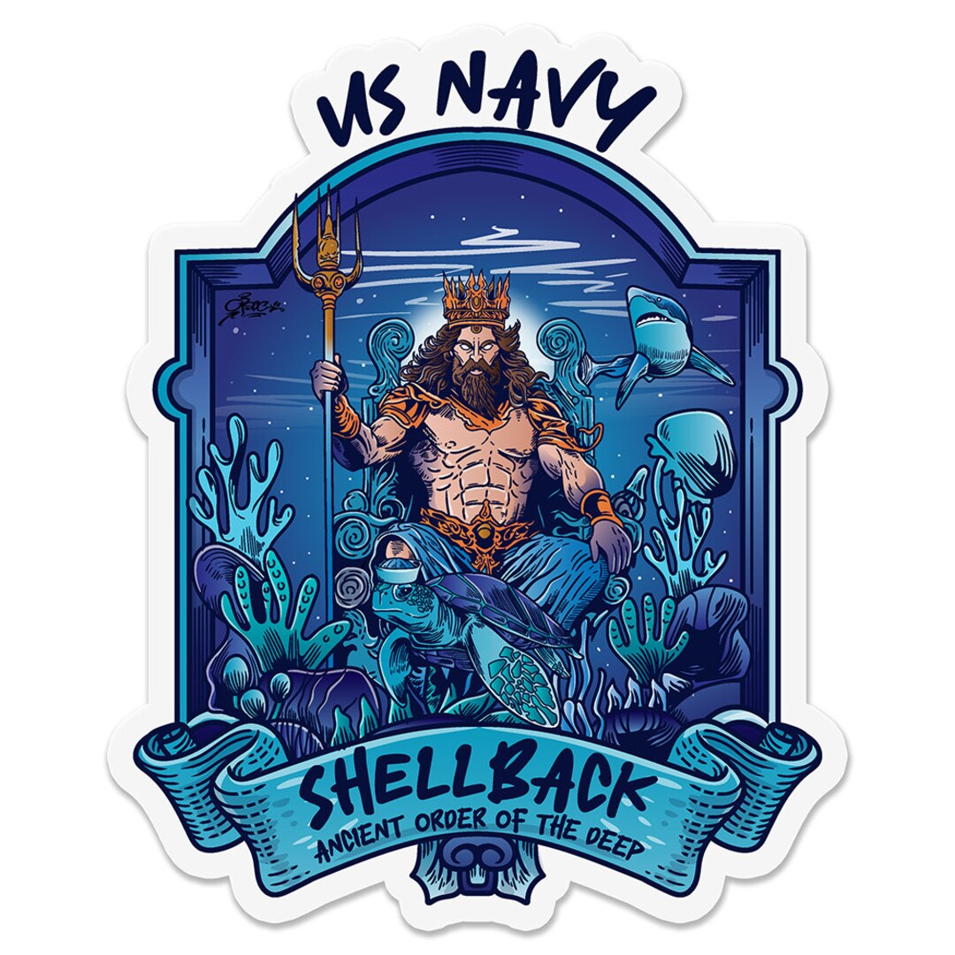 US Navy Shellback Certificate King Neptune Rex Veteran Prior Serice ...