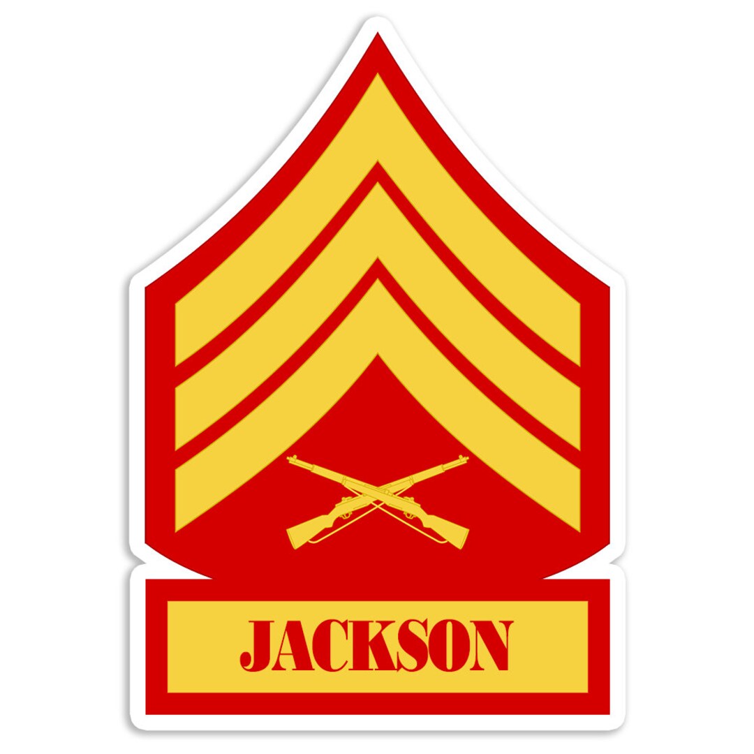 USMC Sergeant Rank Name USA Made Custom Marine Corps E-5 Veteran Prior ...