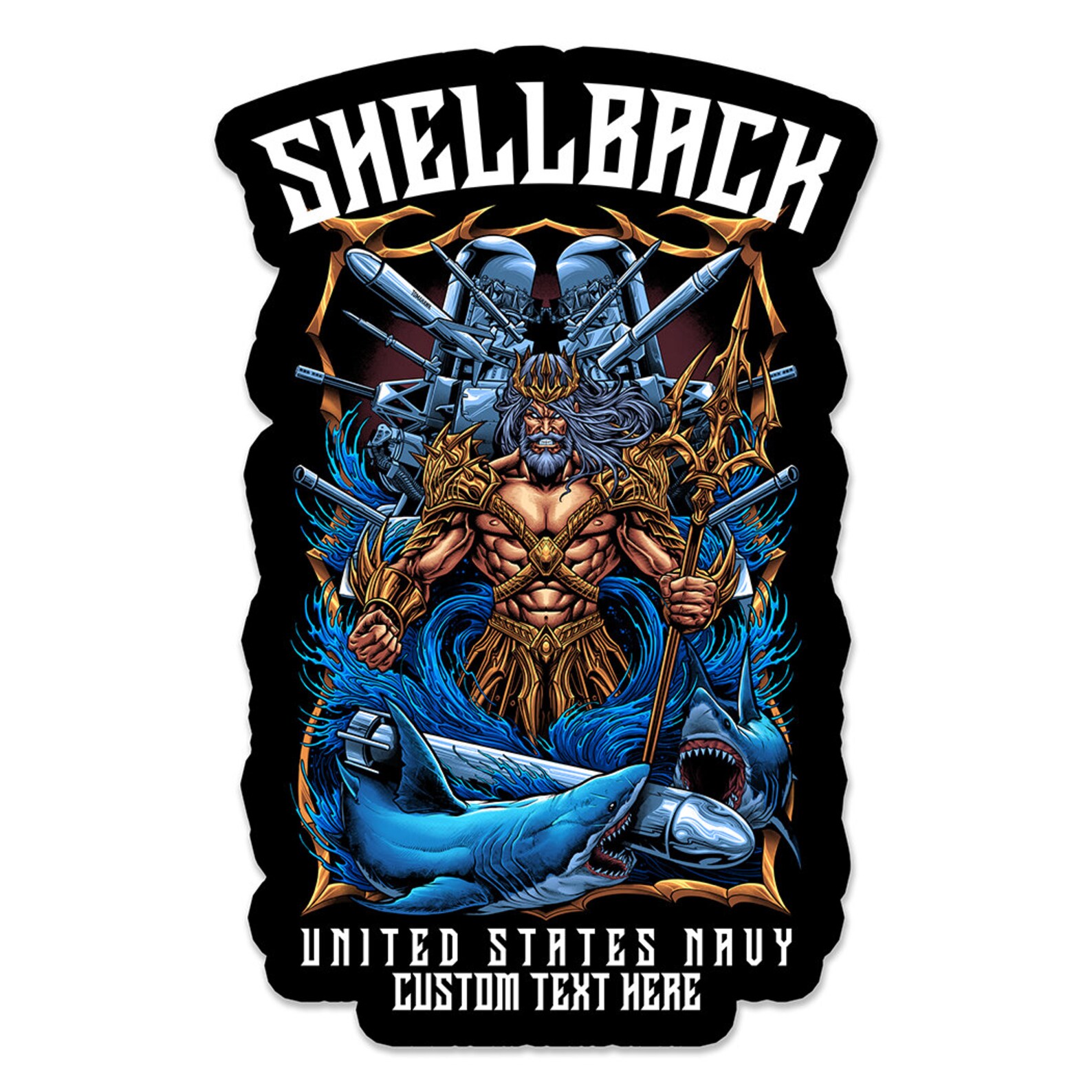 US Navy Shellback Decal - King Neptune Rex - US Navy Veteran Decal ...