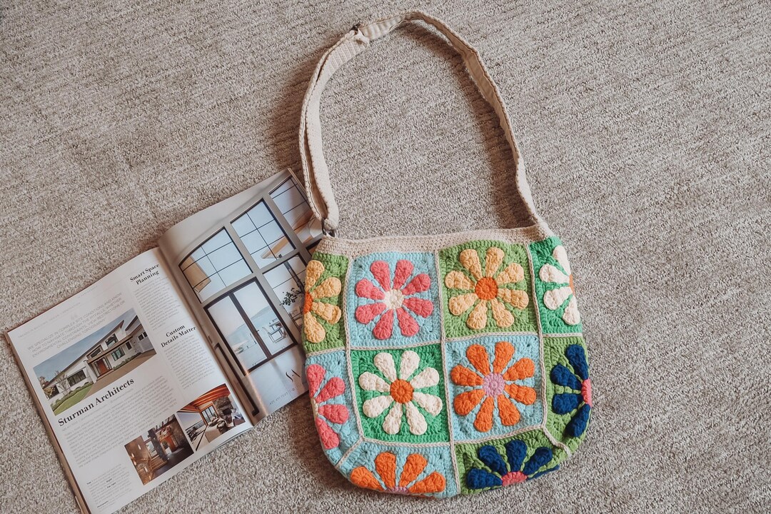 Handmade Crochet Flower Patch Shoulder/crossbody Bag - Etsy