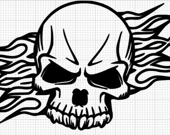 Flaming Skull Decal - Etsy