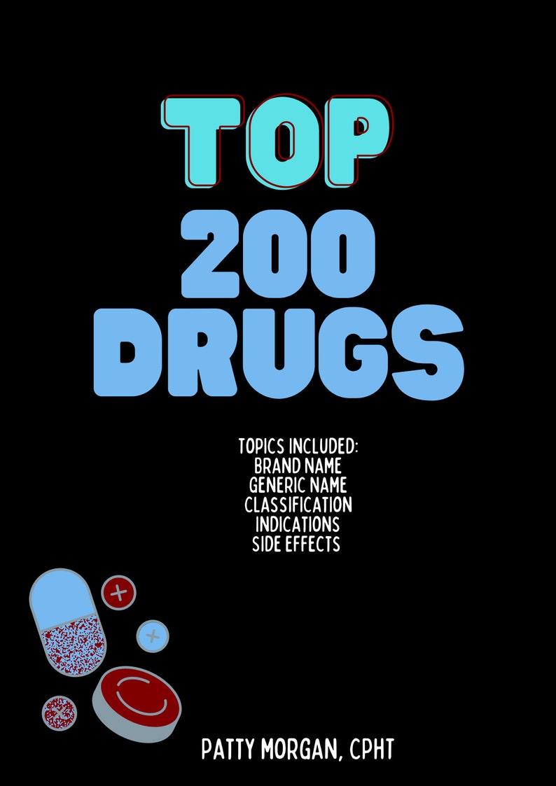 Top 200 Drugs 2021 Pharmacology PTCB NCLEX - Etsy