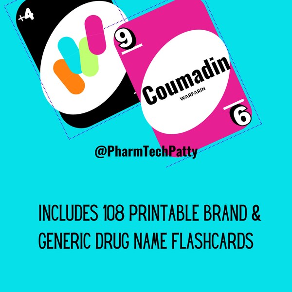 Pharmacy Flashcards Template - Etsy
