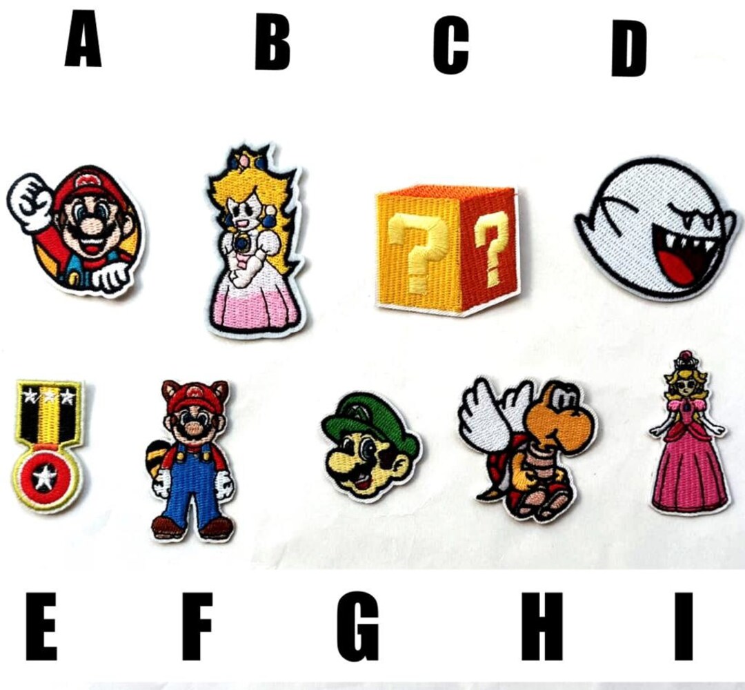 Patch Super Mario Bros Embroidered Patch Piece Iron on Embroidery ...