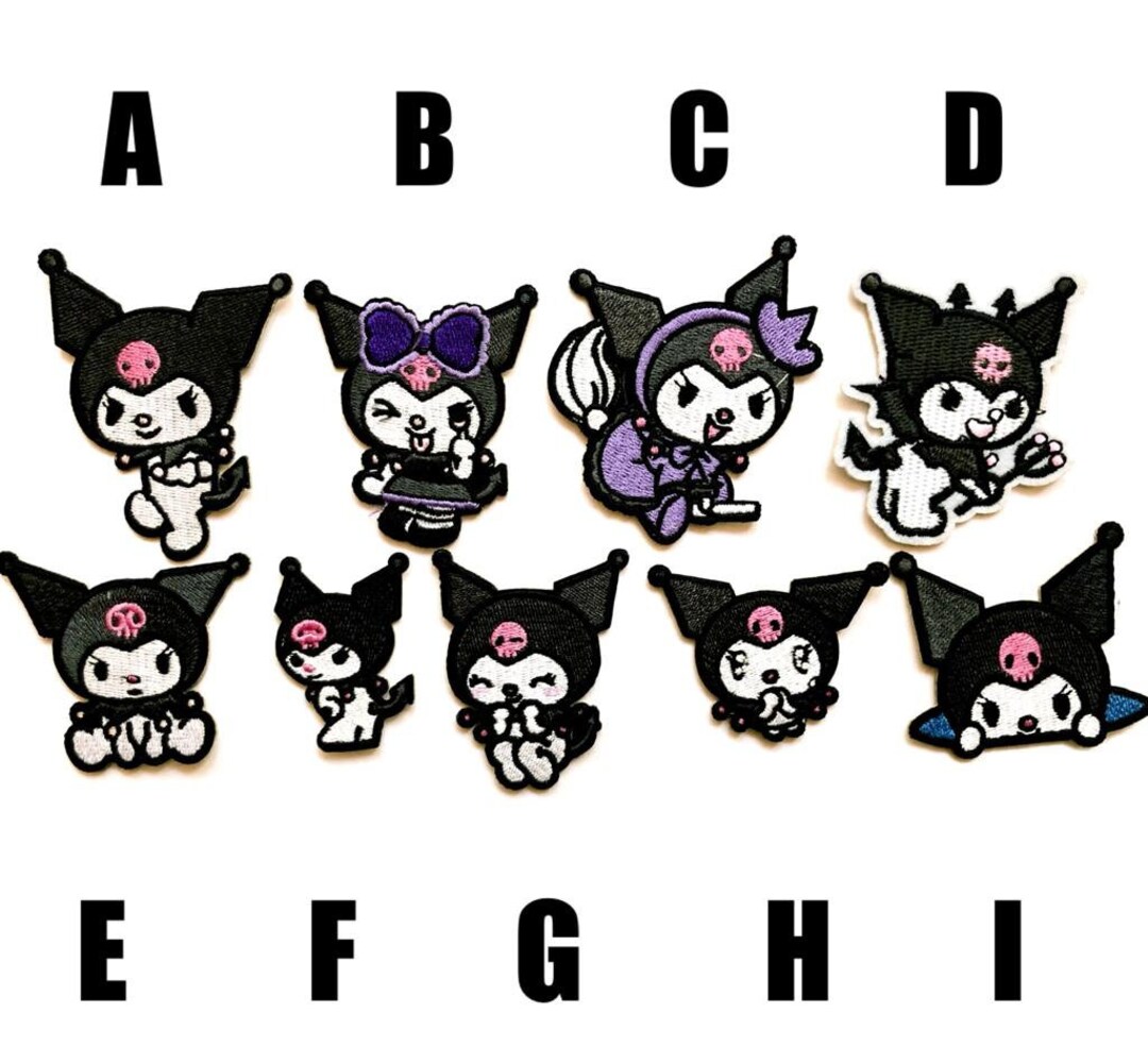 Kuromi Patch Iron-on Patch Embroidered Embroidery Cartoon Iron on Onegai My Melody White Rabbit ...