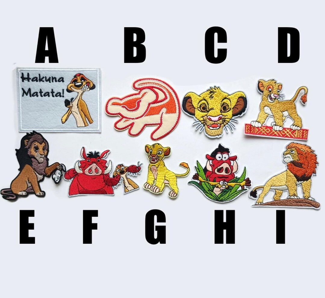 Patch the Lion King Lion King Iron-on Patch Simba Pumbaa Mufasa Scar Timon Hakuna Matata Rafiki ...
