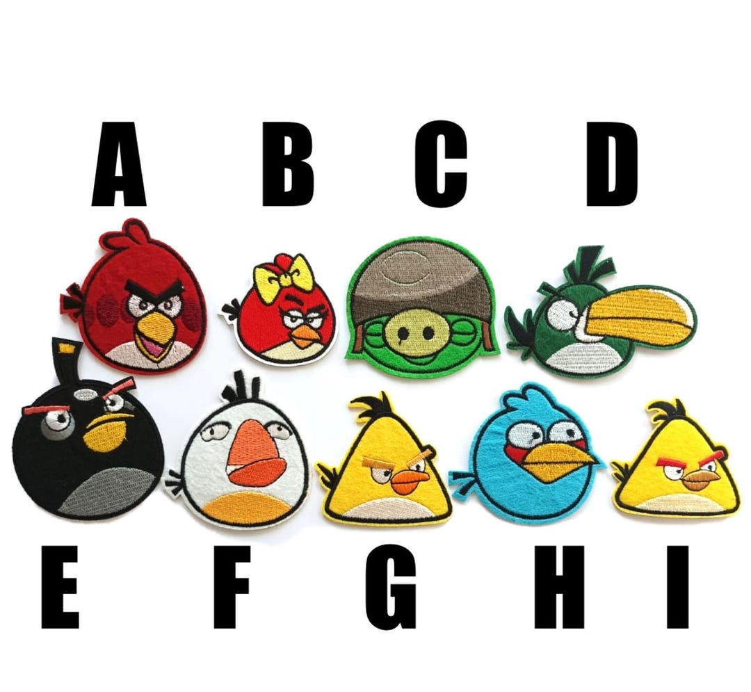 Angry Birds Patch Video Game Iron-on Patch Red Yellow Blues Chuck Bomb ...