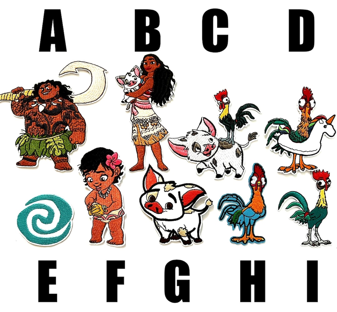 Patch Oceania Moana Vaiana Maui Axe Iron-on Patch Disney Cartoon Hei ...