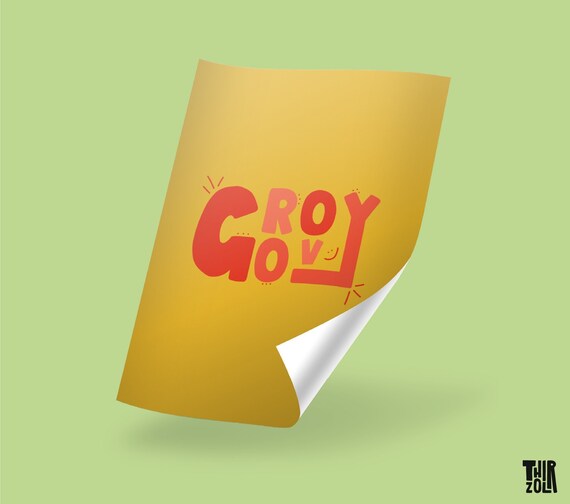 Illustrated Text Graphic Retro Poster Card Art | Etsy