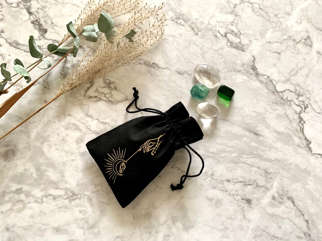 Black Crystal Pouch Bag, Pouch for Crystals, Bag for Crystals, Pouch ...