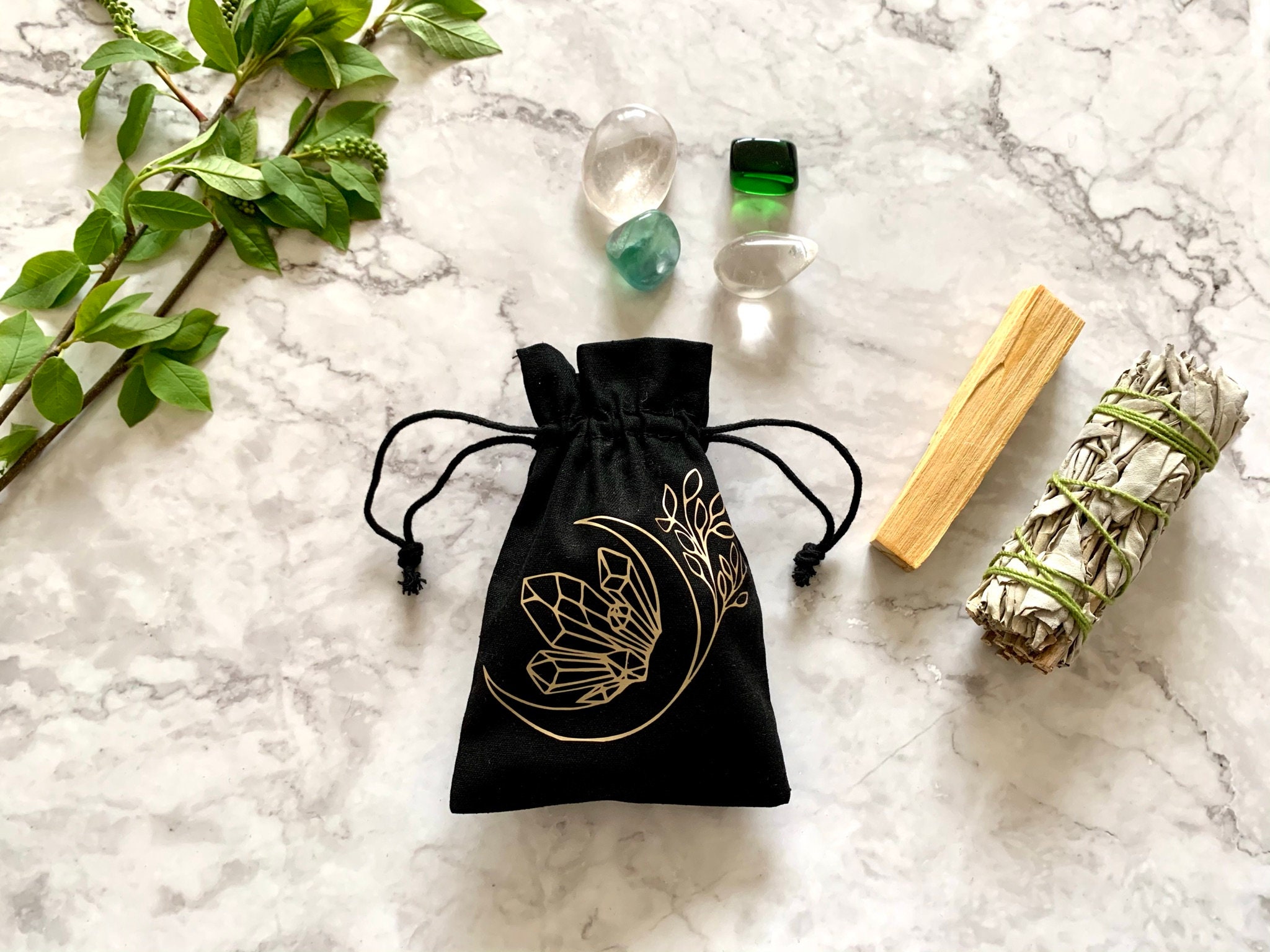 Black Crystal Pouch Bag, Pouch for Crystals, Bag for Crystals, Pouch ...