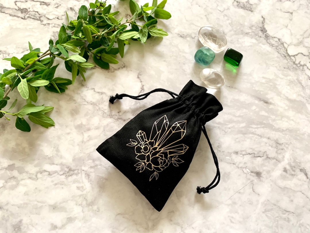 Black Crystal Pouch Bag, Pouch for Crystals, Bag for Crystals, Pouch ...