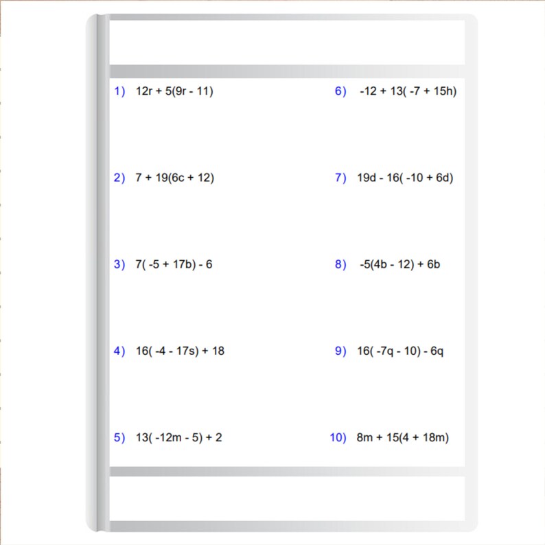 Distributive Property Worksheets Practice Problems Worksheets With ...