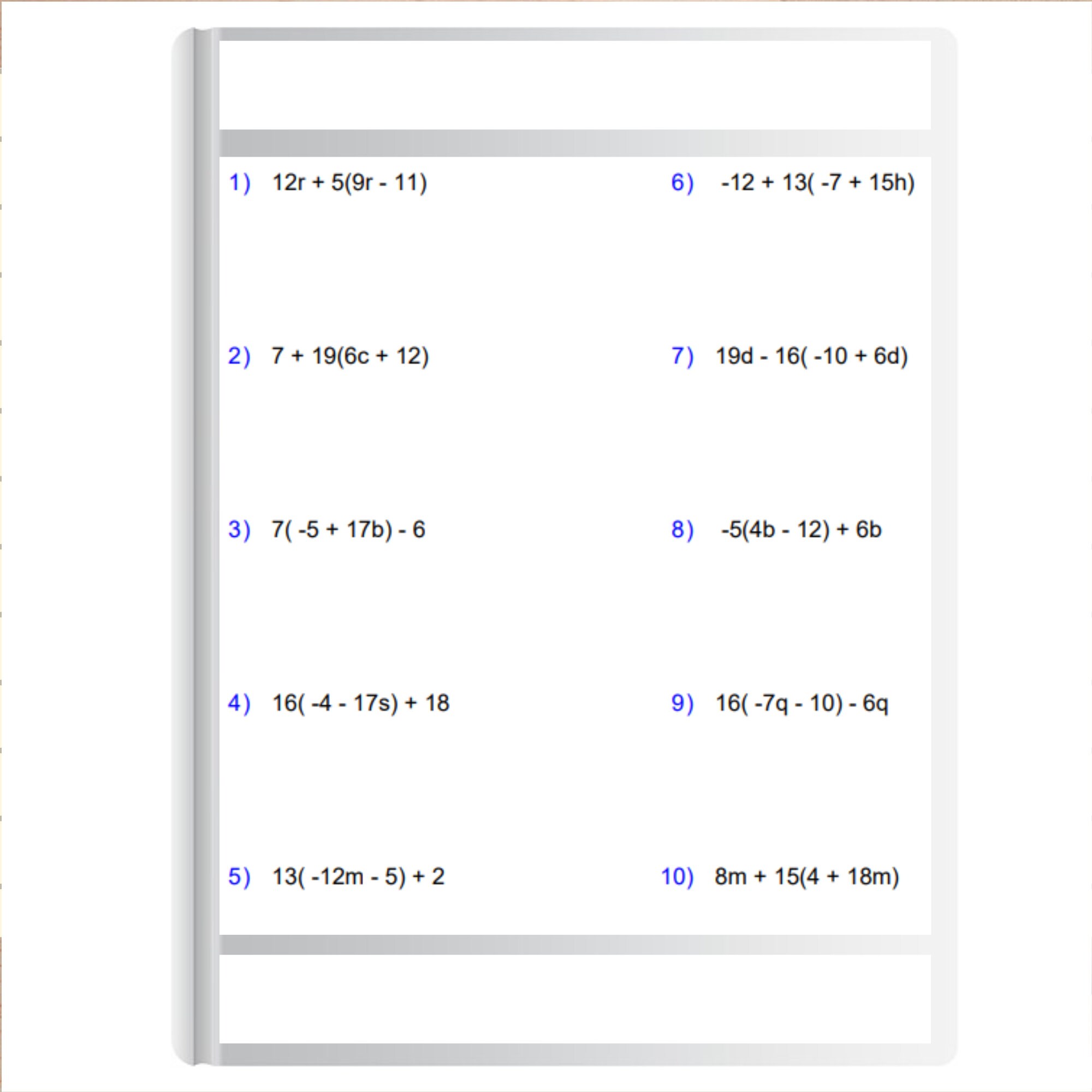 Distributive Property Worksheets Practice Problems Worksheets With ...