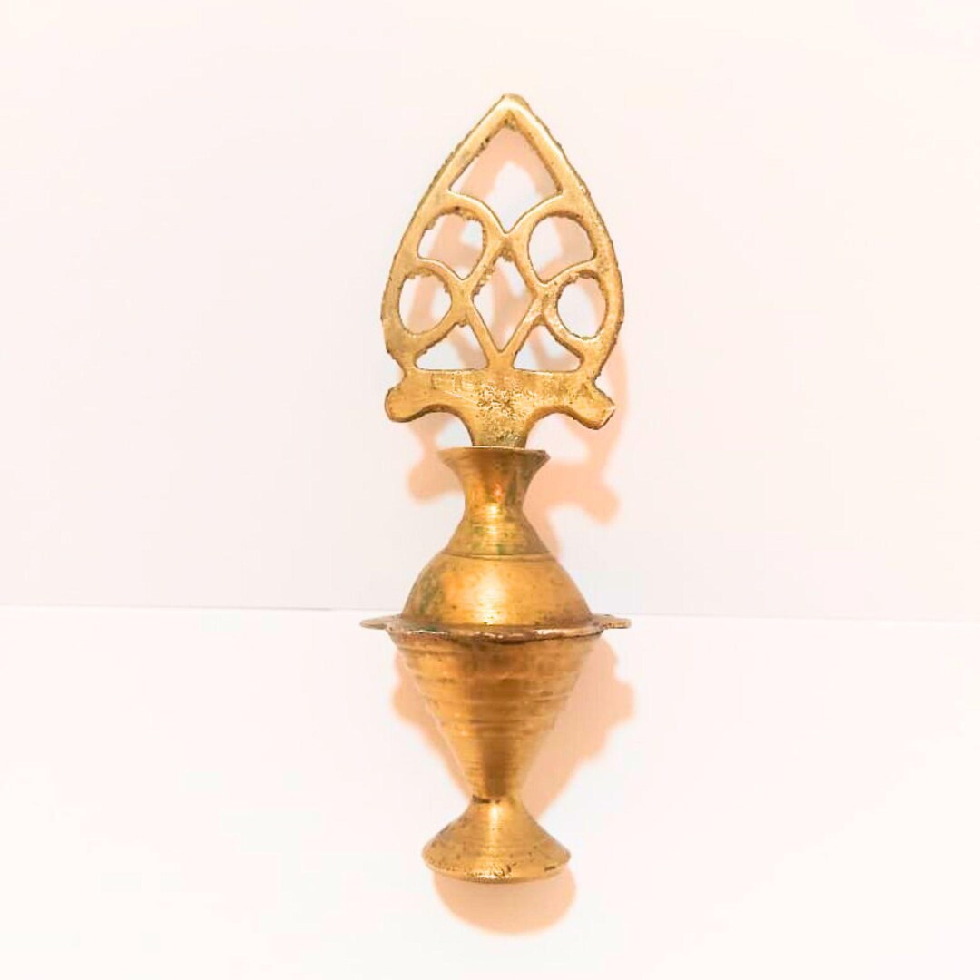 Vintage Brass Surma Dani Eye Kohl Holder & Stick Islamic Arabic Ornate ...