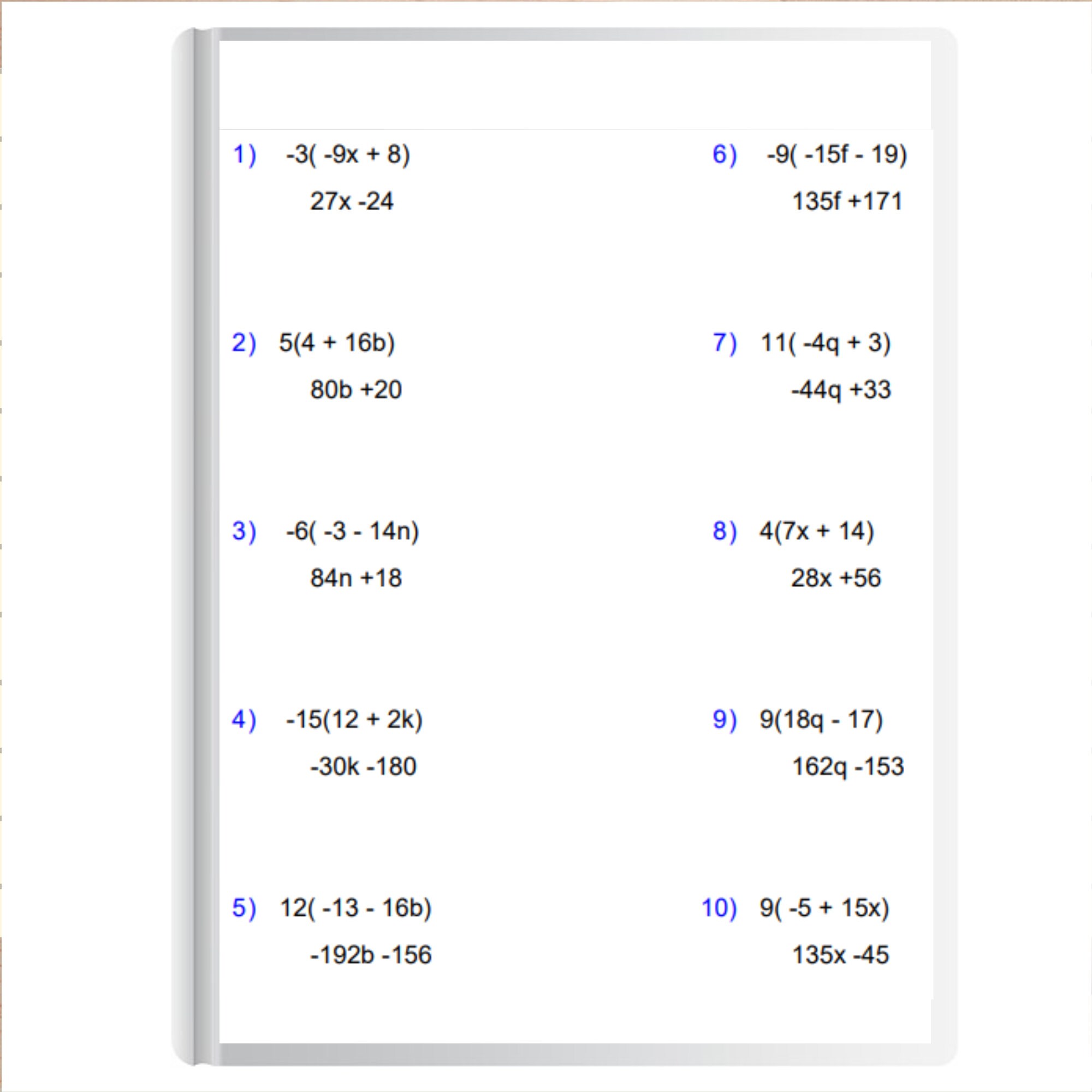 Distributive Property Worksheets Practice Problems Worksheets With ...