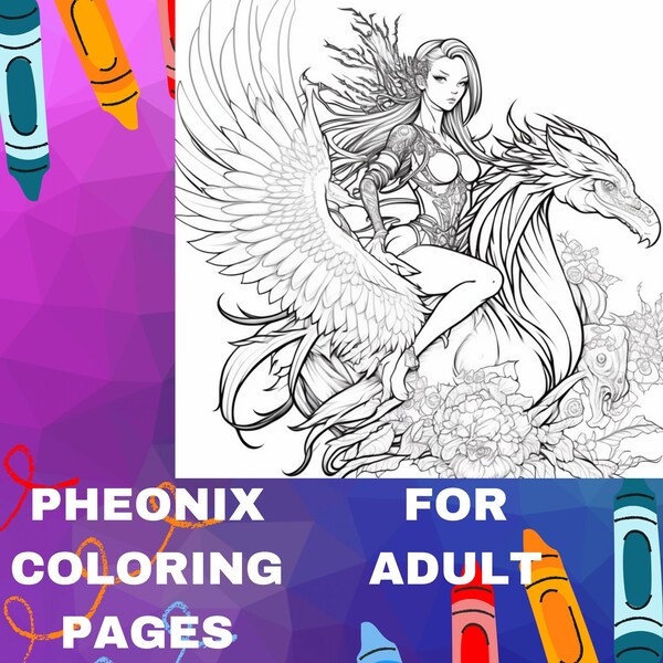 Phoenix Coloring - Etsy