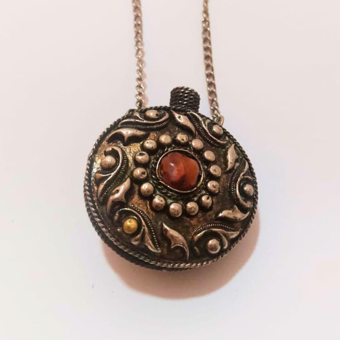 Antique Bronze Amulet Pendant: Roman Style Floral Relic - Etsy