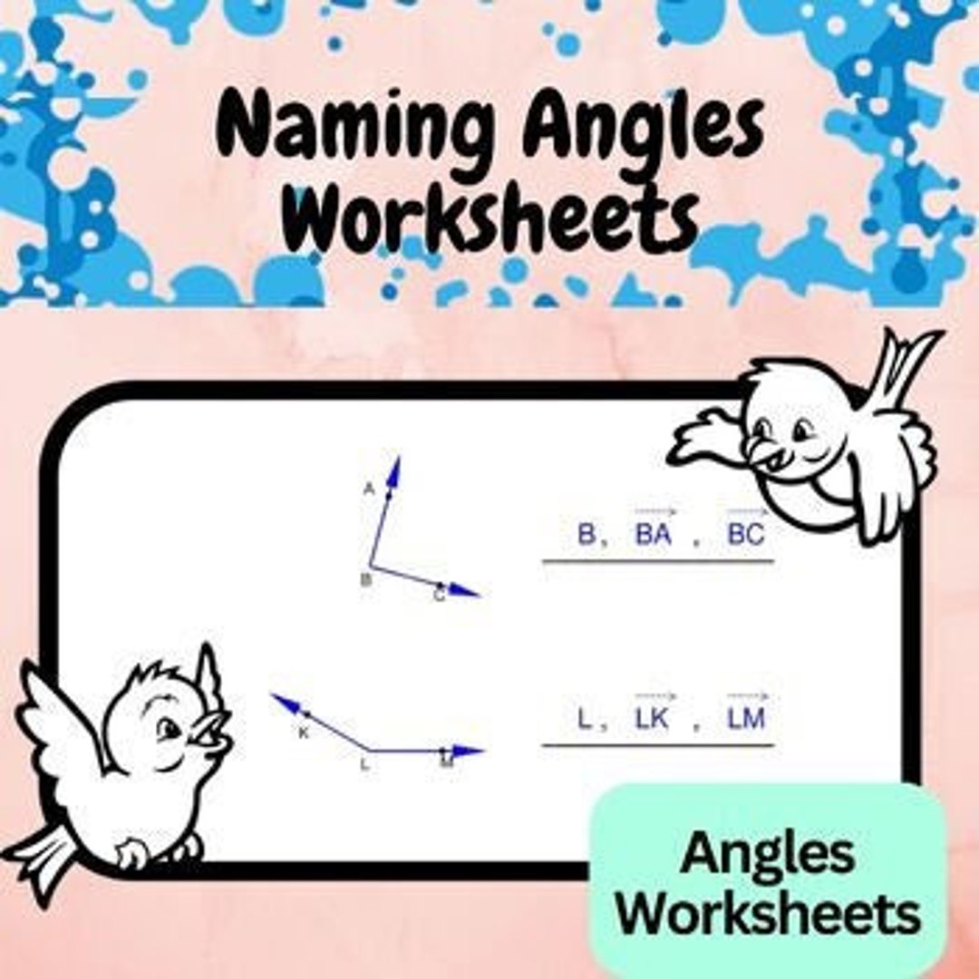 Naming Angles Worksheets , Name the Vertex and Sides of Each Angle for ...